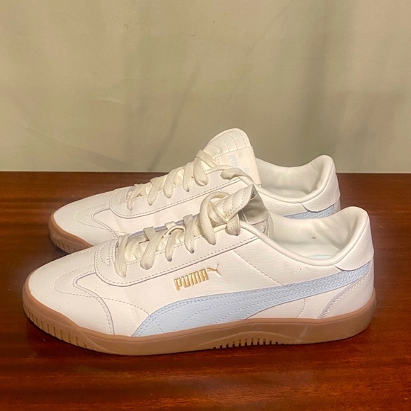 Puma | Shoes | Puma Club 5v5 Womens Leather White Light Blue Casual ...